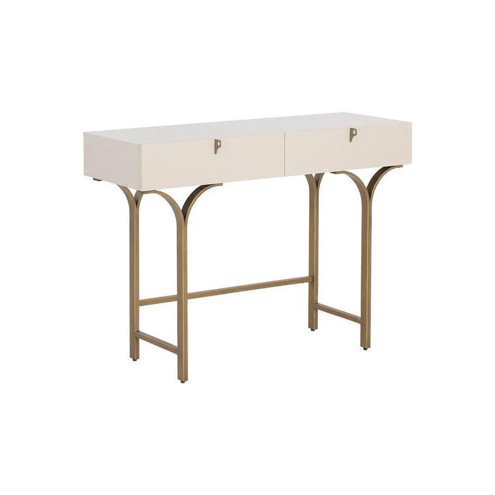 Buy Celine Console Table Cream With Antique Brass Legs – Sideboards and Things