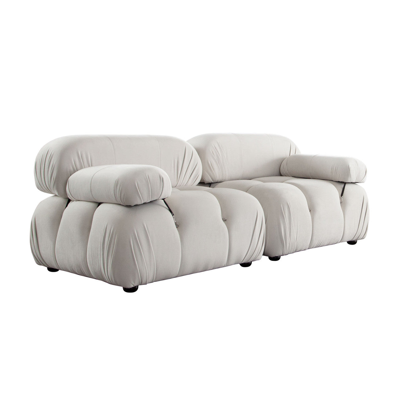Paloma 2PC Modular 74 Sofa Light Cream Velvet – Sideboards and Things