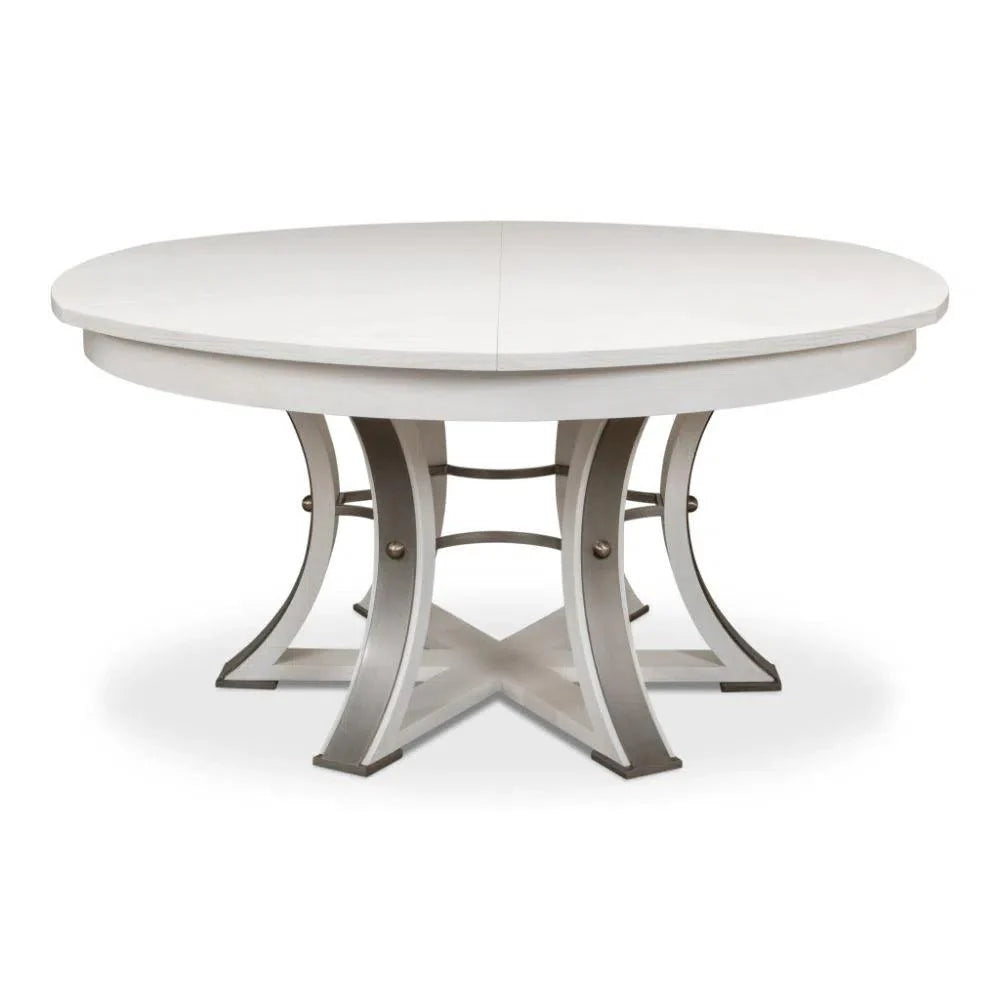 Tower Jupe Extendable Round Dining Table Working White - LOOMLAN ...