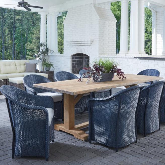 Weekend Retreat Dining Table Set For 8 Wicker Chairs – Sideboards and ...